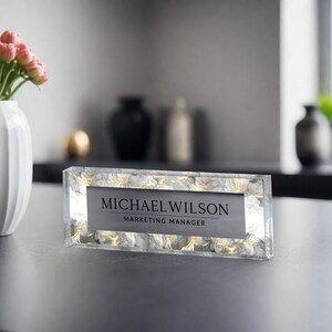 Personalized Desk Plate for Men, Name Desk Plate for Him, Acrylic Name ...