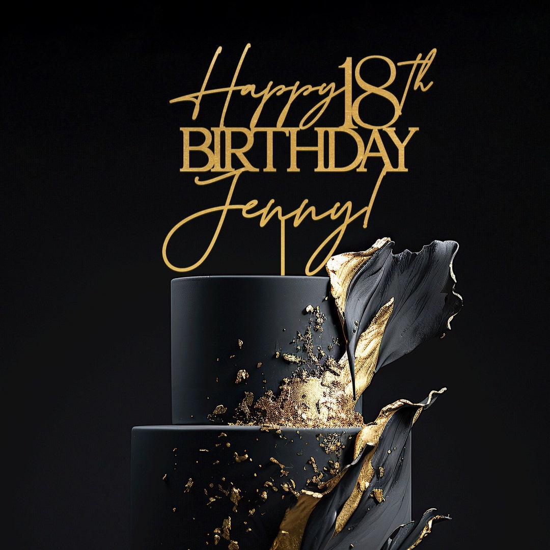 Happy 18th Birthday Cake Topper, Modern Birthday Decor, 18th Birthday ...