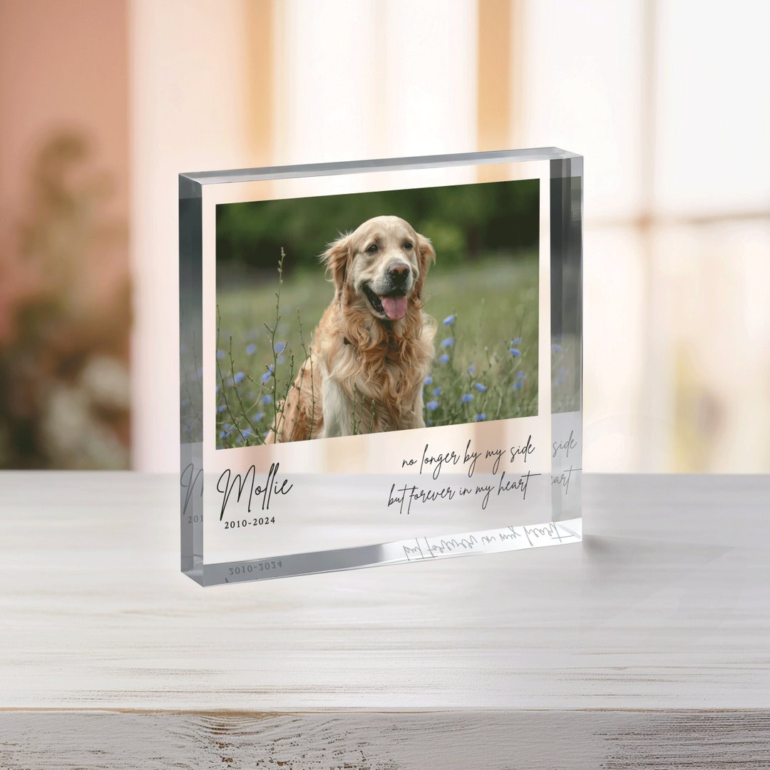 Personalized Pet Memorial Plaque, Photo Pet Memorial Gift, Pet Loss ...