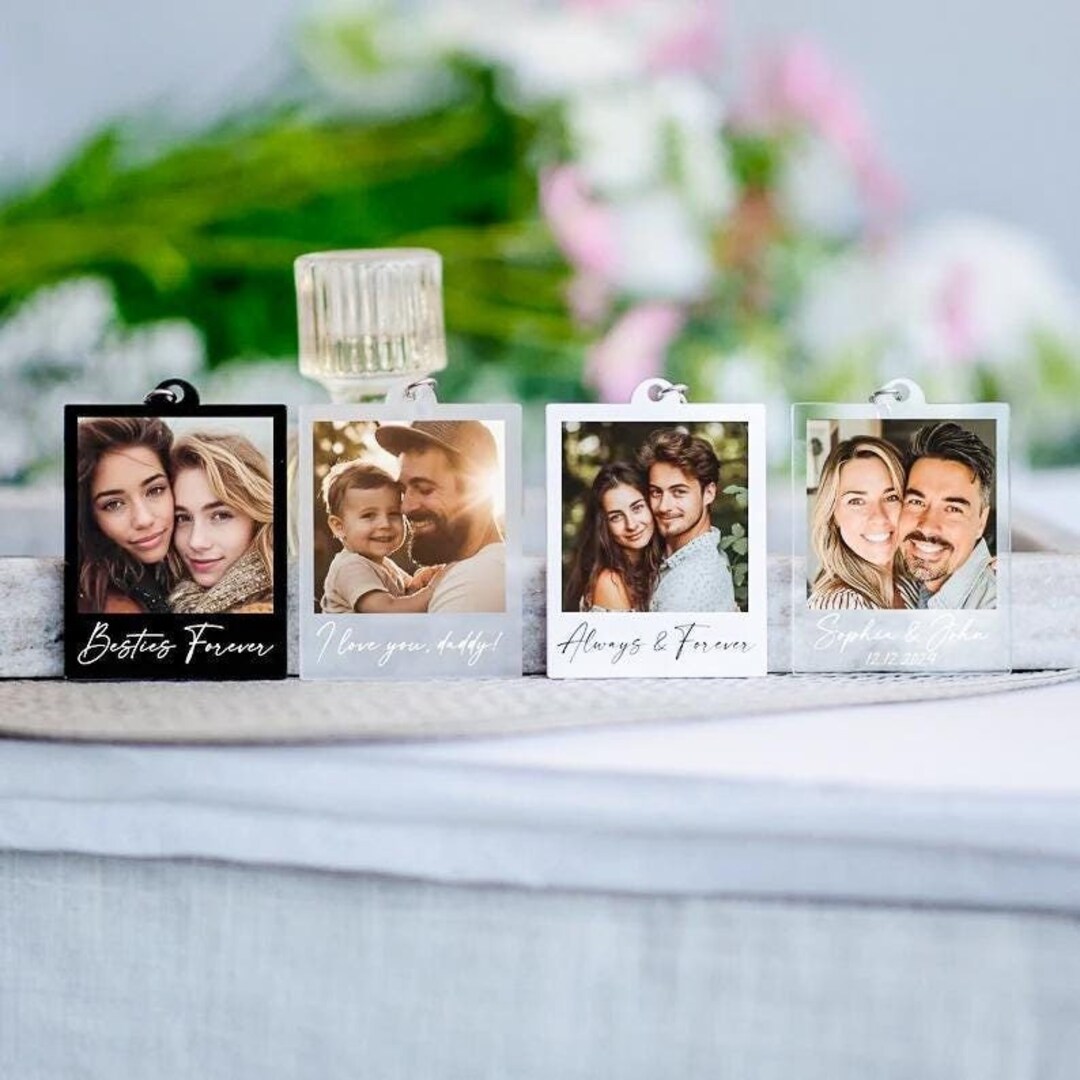 Personalized Photo Keychain, Custom Photo Keyring, Gift for Boyfriend ...