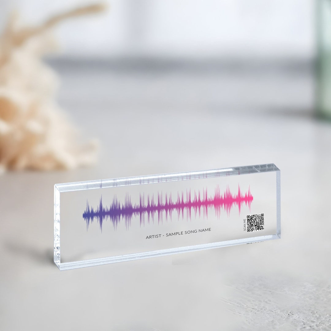 Soundwave Art, Sound Wave Plaque With QR Code, Soundwave Personalized ...
