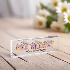 Teacher Desk Name Plate, Teacher Name Plate for Desk, Personalized Name ...