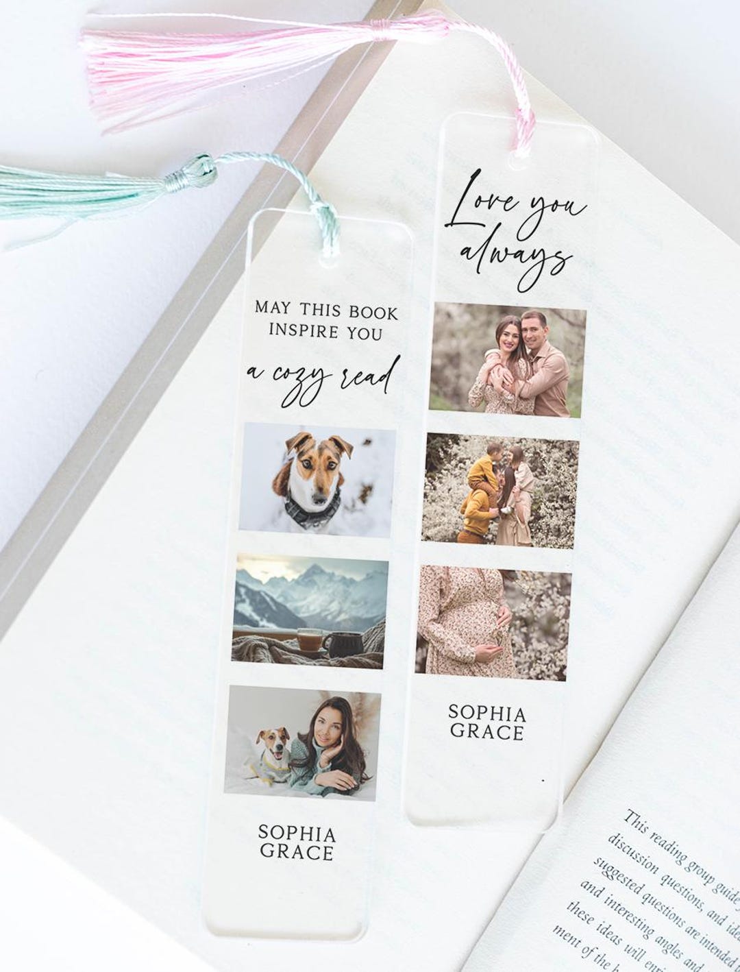 Personalized Photo Bookmark, Photo Collage Bookmark, Acrylic Bookmark ...
