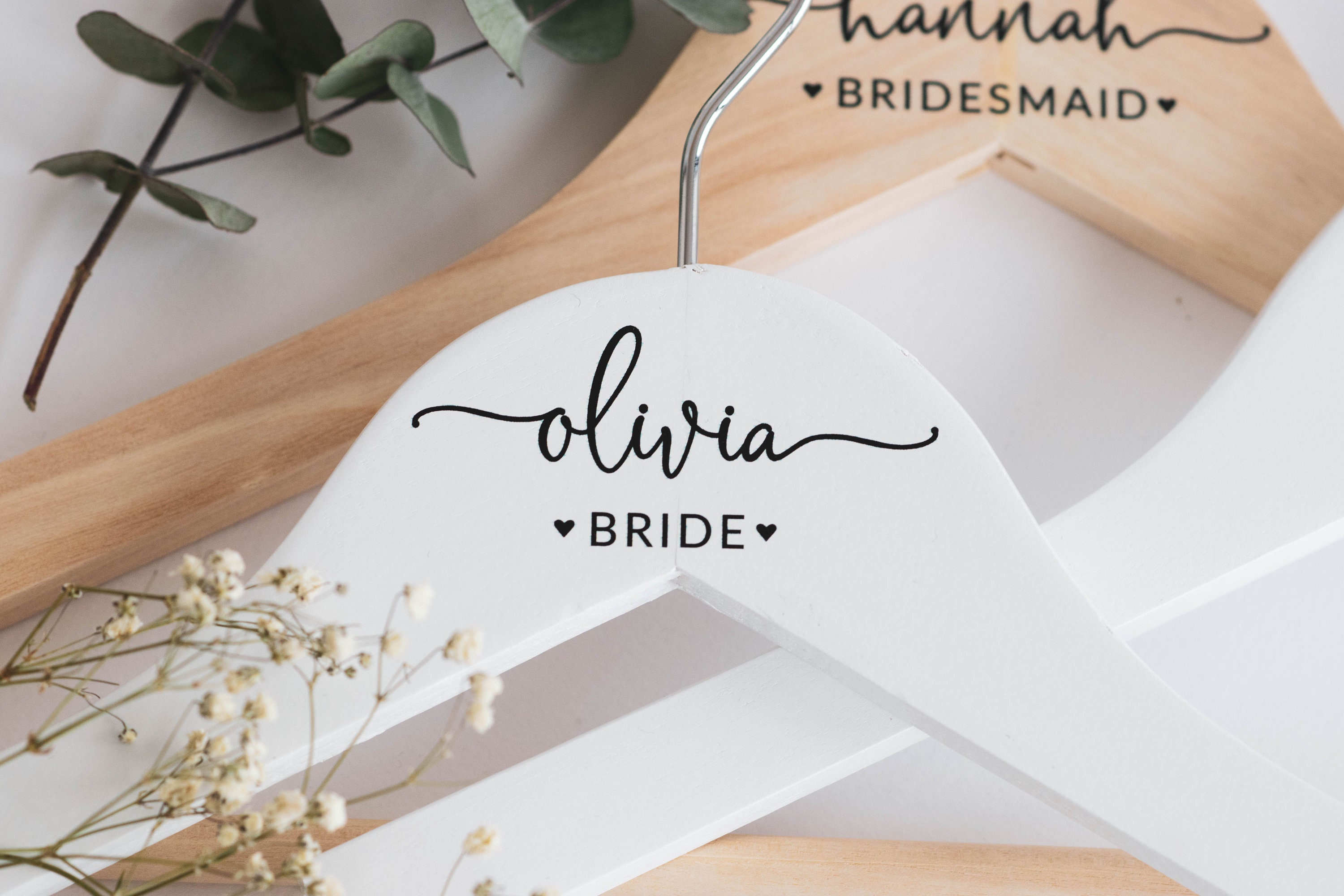 Bridesmaid Hangers With Names, Wedding Name Hangers, Bridal Dress ...