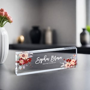 Desk Plaque, Acrylic Name Plate for Desk, Teacher Name Plate ...