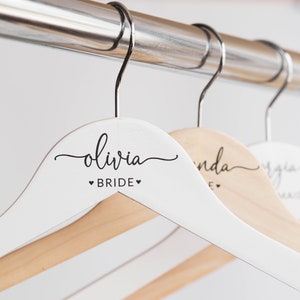 Bridesmaid Hangers With Names, Wedding Name Hangers, Bridal Dress ...