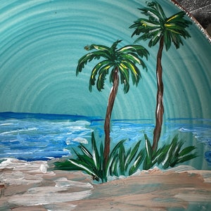 Hand-painted Stoneware Appetizer Plate Tropical Beach Scene - Etsy