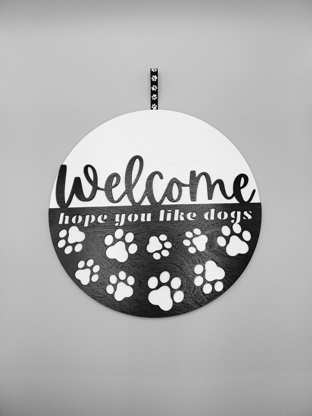 Welcome Dog Sign | Paw Print Door Hanger, Dog Lover Gift - Etsy