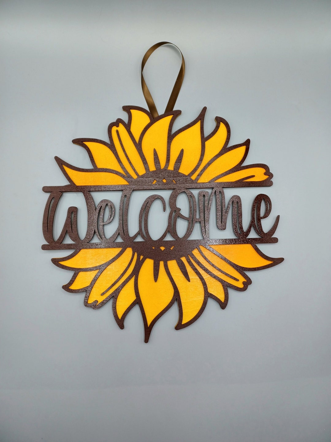 Sunflower Welcome Sign, Front Door Sign, Welcome Door Hanger ...