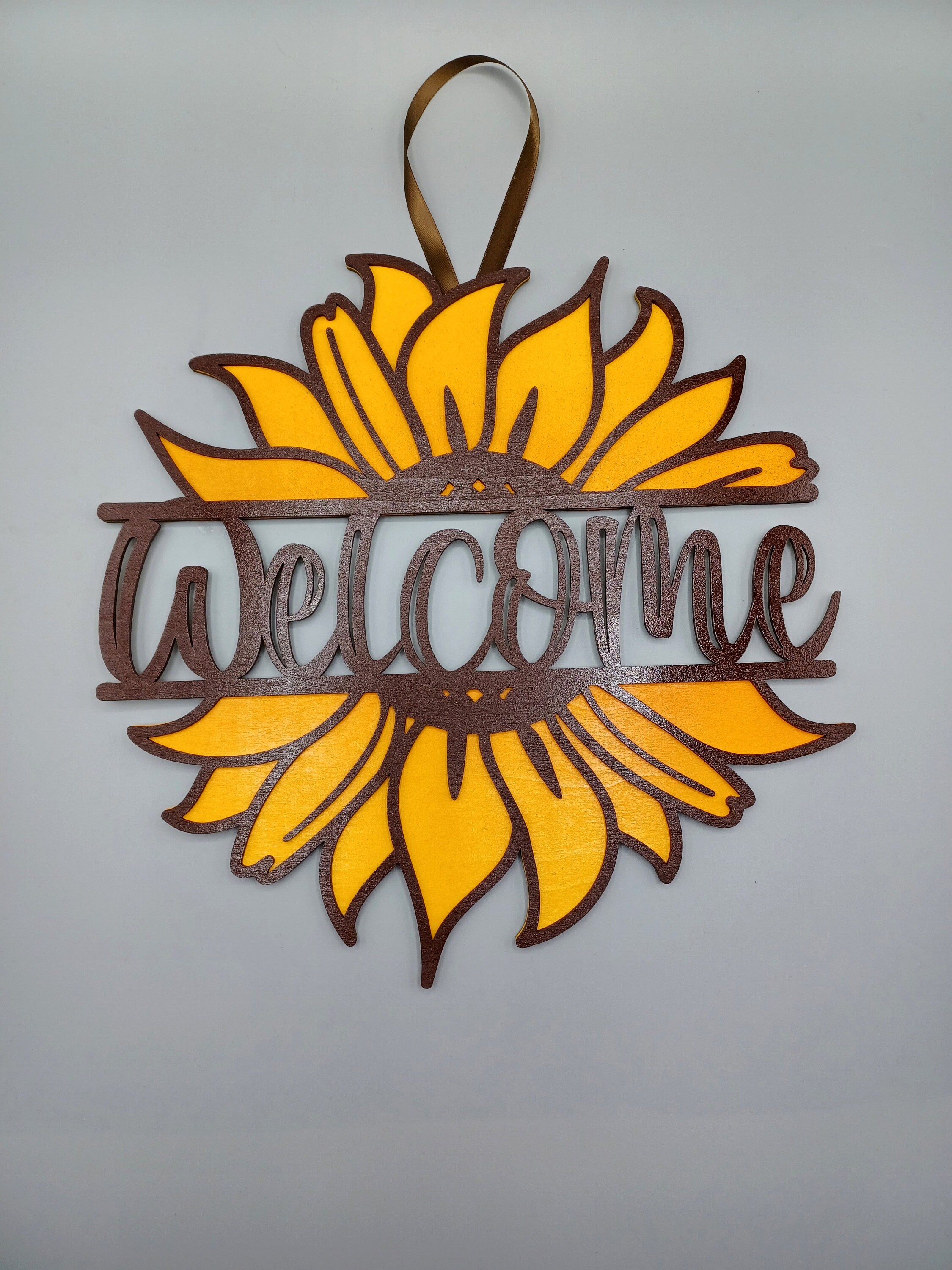 Sunflower Welcome Sign, Front Door Sign, Welcome Door Hanger ...