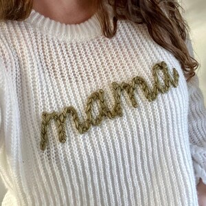 Mama Sweater/ Embroidered Sweater/ Adult Sweater/ Mama and Mini ...