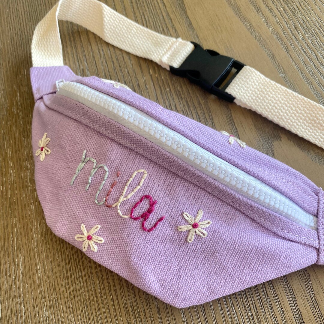 Kid's Fanny Pack/ Hand Embroidered Crossbody/ Monogram Fanny Pack/ Name ...