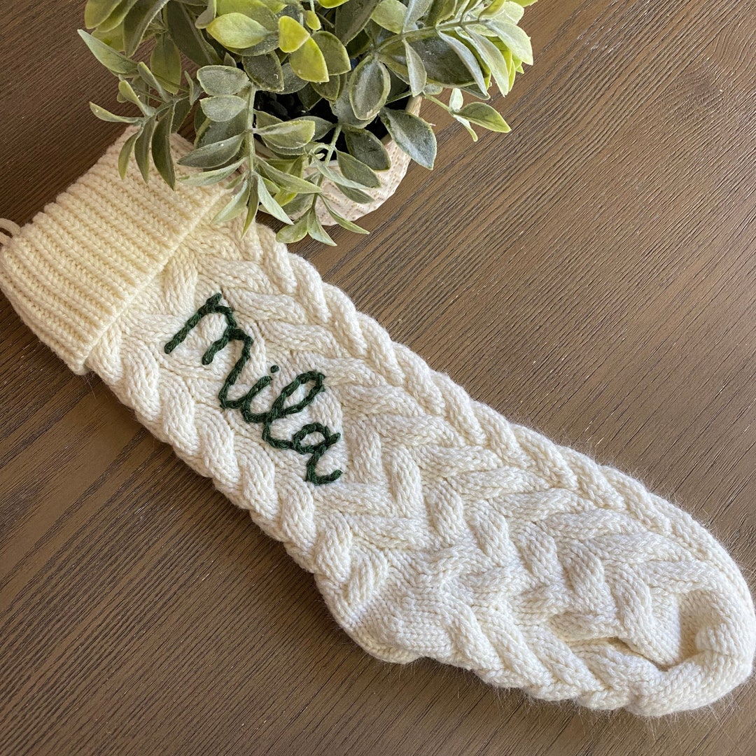 Personalized Christmas Stocking// Hand Embroidered Stocking// - Etsy