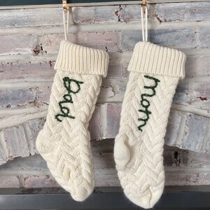Personalized Christmas Stocking// Hand Embroidered Stocking// Stocking ...