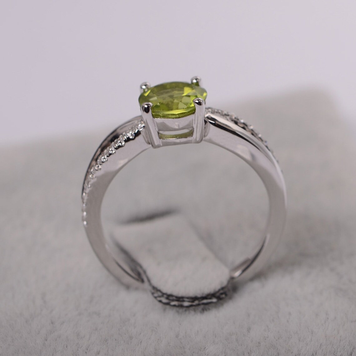 Peridot Ring Silver August Birthstone Ring Elegant Anniversary - Etsy