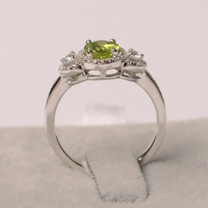 Natural Peridot Ring August Birthstone Ring Oval Cut - Etsy