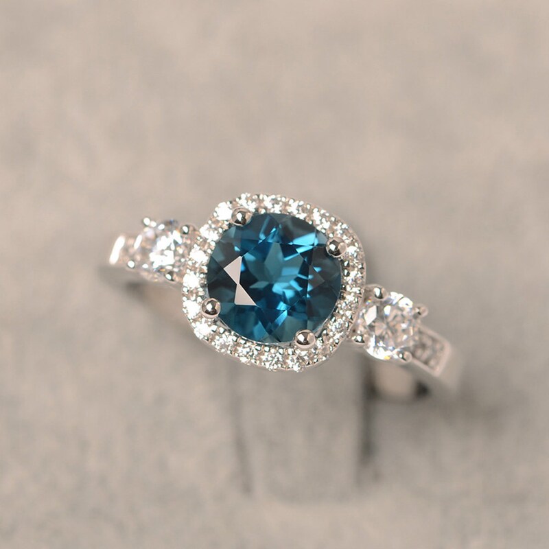 Blue Halo Ring - Etsy