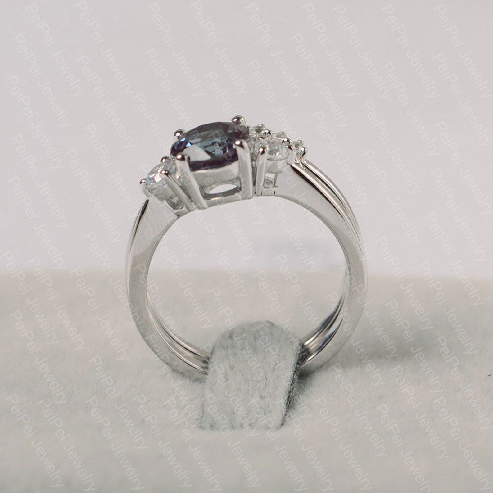 Alexandrite Ring Sterling Silver Engagement Ring for Women - Etsy