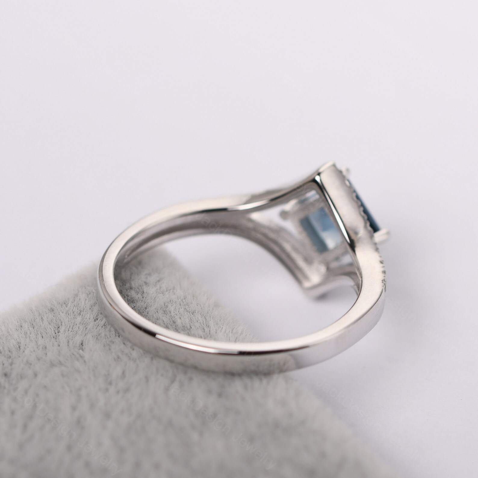 Kite Setting London Blue Topaz Cocktail Ring Princess Cut - Etsy