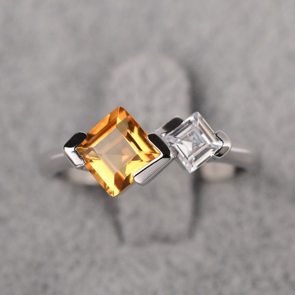 Square Stone Ring - Etsy