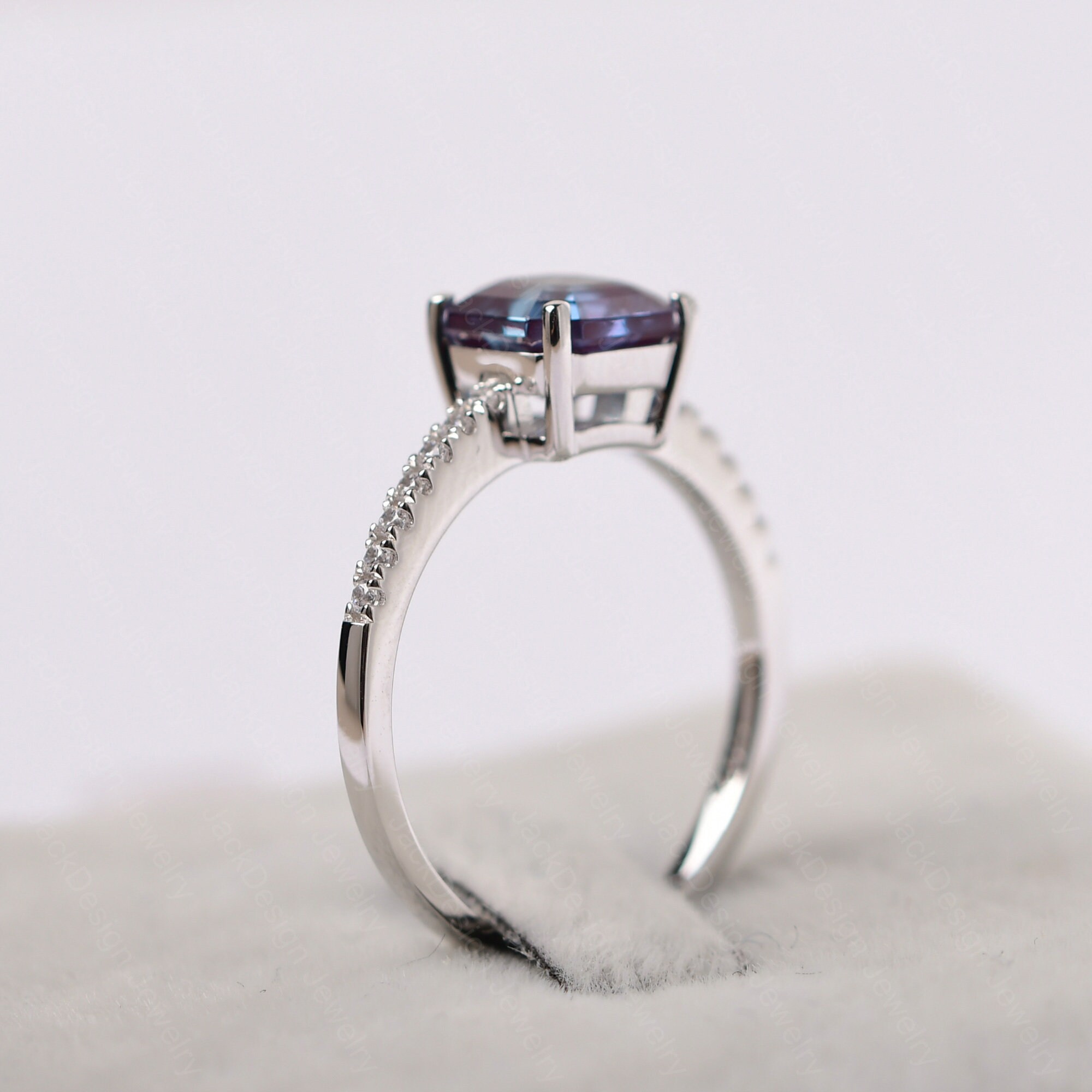 Elegant Asscher Cut Alexandrite Engagement Ring Color Changing - Etsy