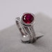 Ruby Engagement Ring Sterling Silver Round Cut July Birthstone Ring ...