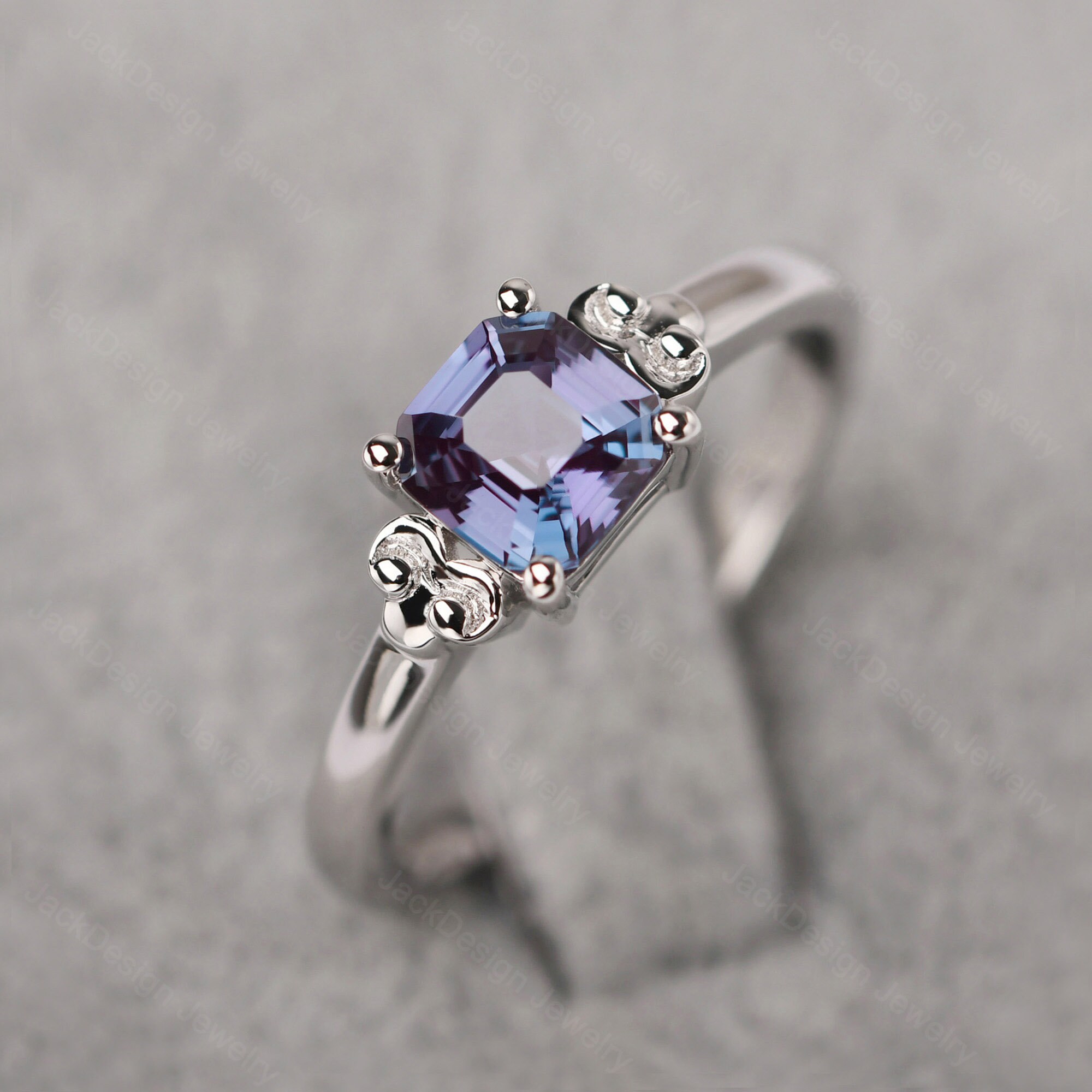 Vintage Alexandrite Promise Ring Silver Asscher Cut Color - Etsy