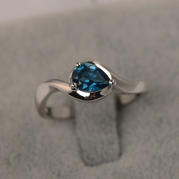 Blue Gemstone Ring - Etsy