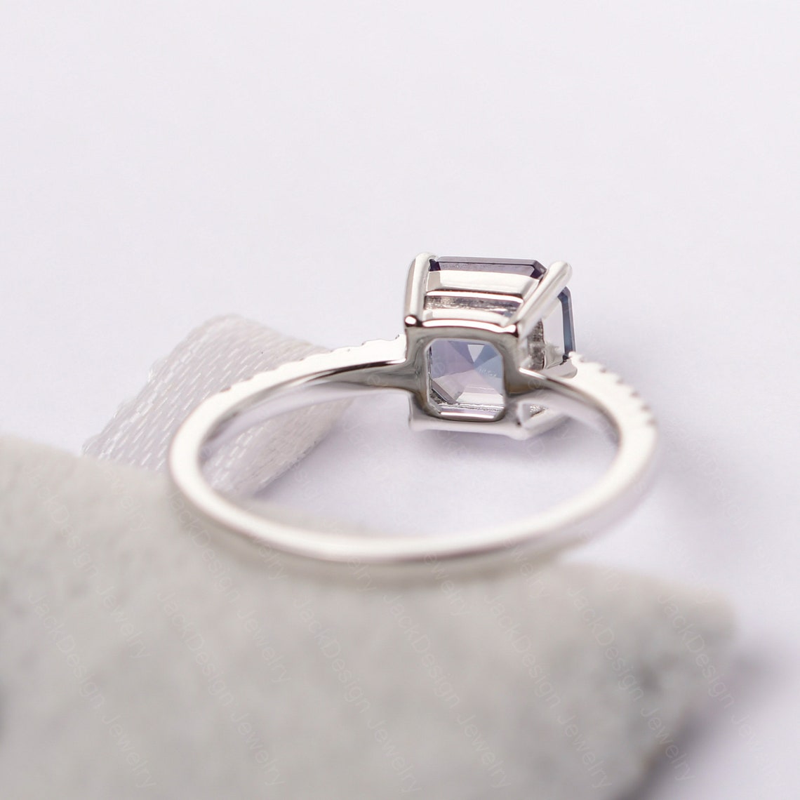Elegant Asscher Cut Alexandrite Engagement Ring Color Changing - Etsy