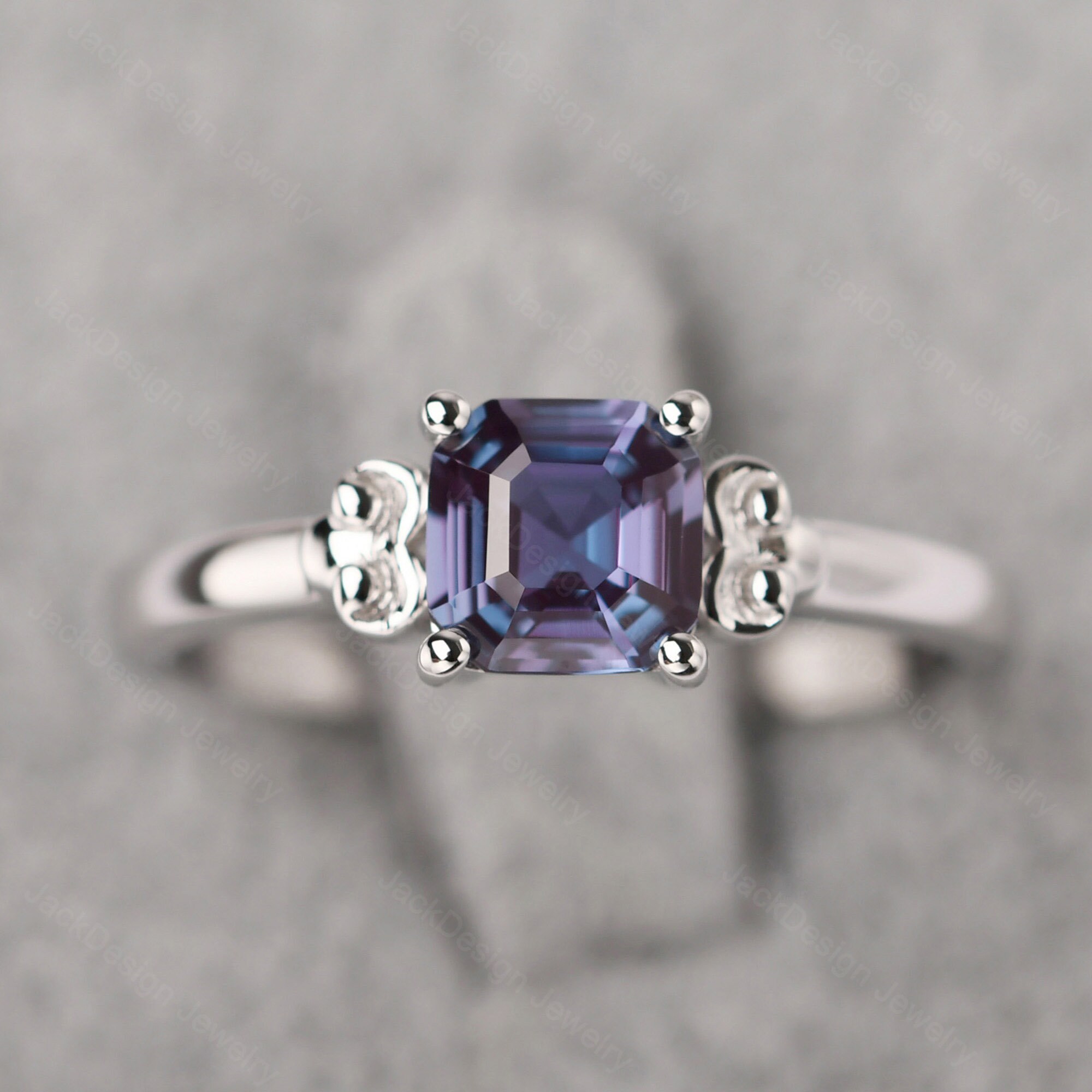 Vintage Alexandrite Promise Ring Silver Asscher Cut Color - Etsy
