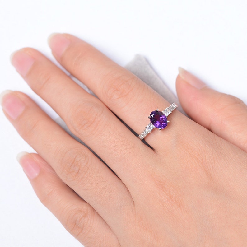 Amethyst Ring February Birthstone Anniversary Ring for Women - Etsy