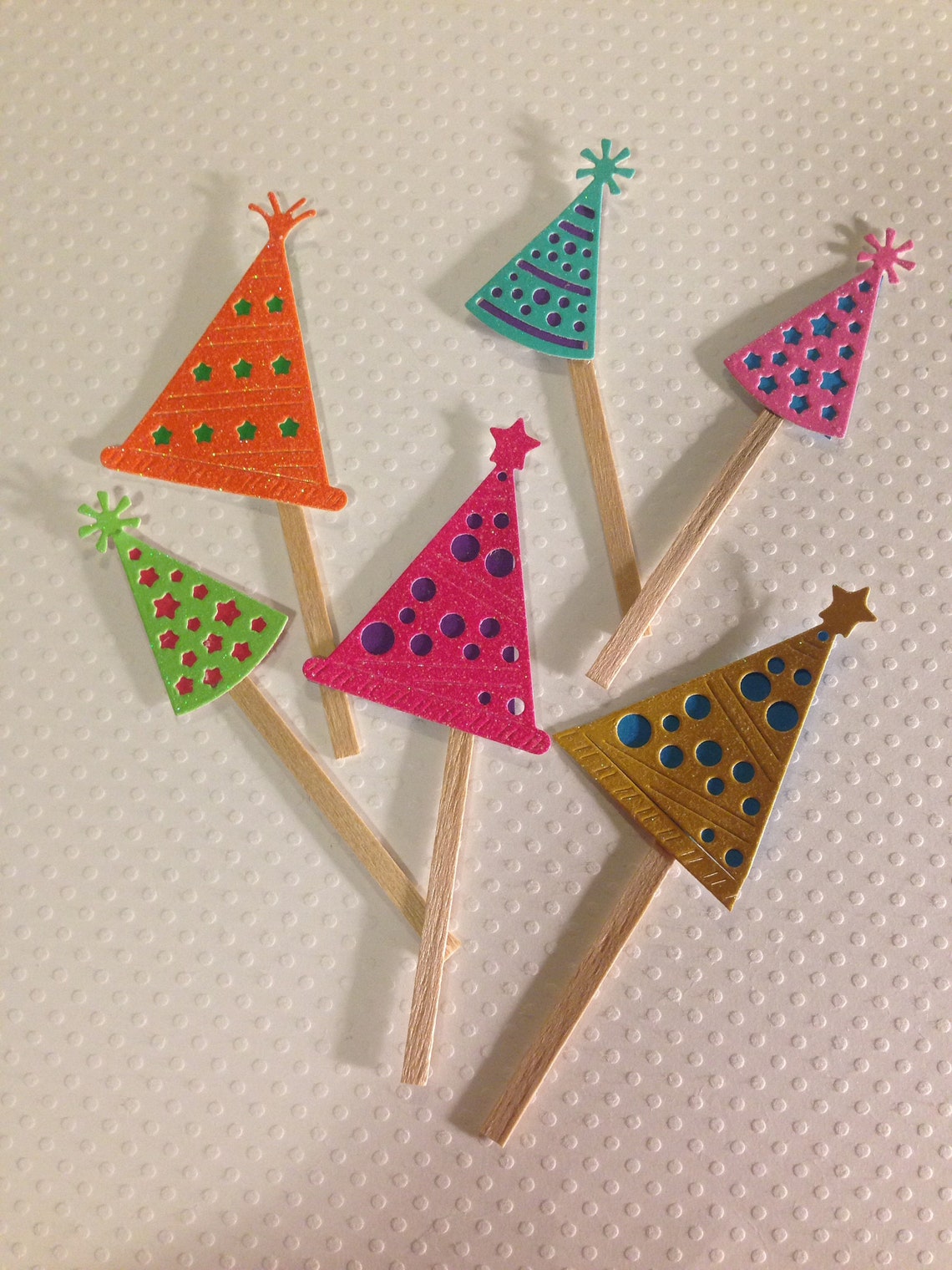 Party Hat Cupcake Toppers Party Pics Cupcake Toppers Hats - Etsy