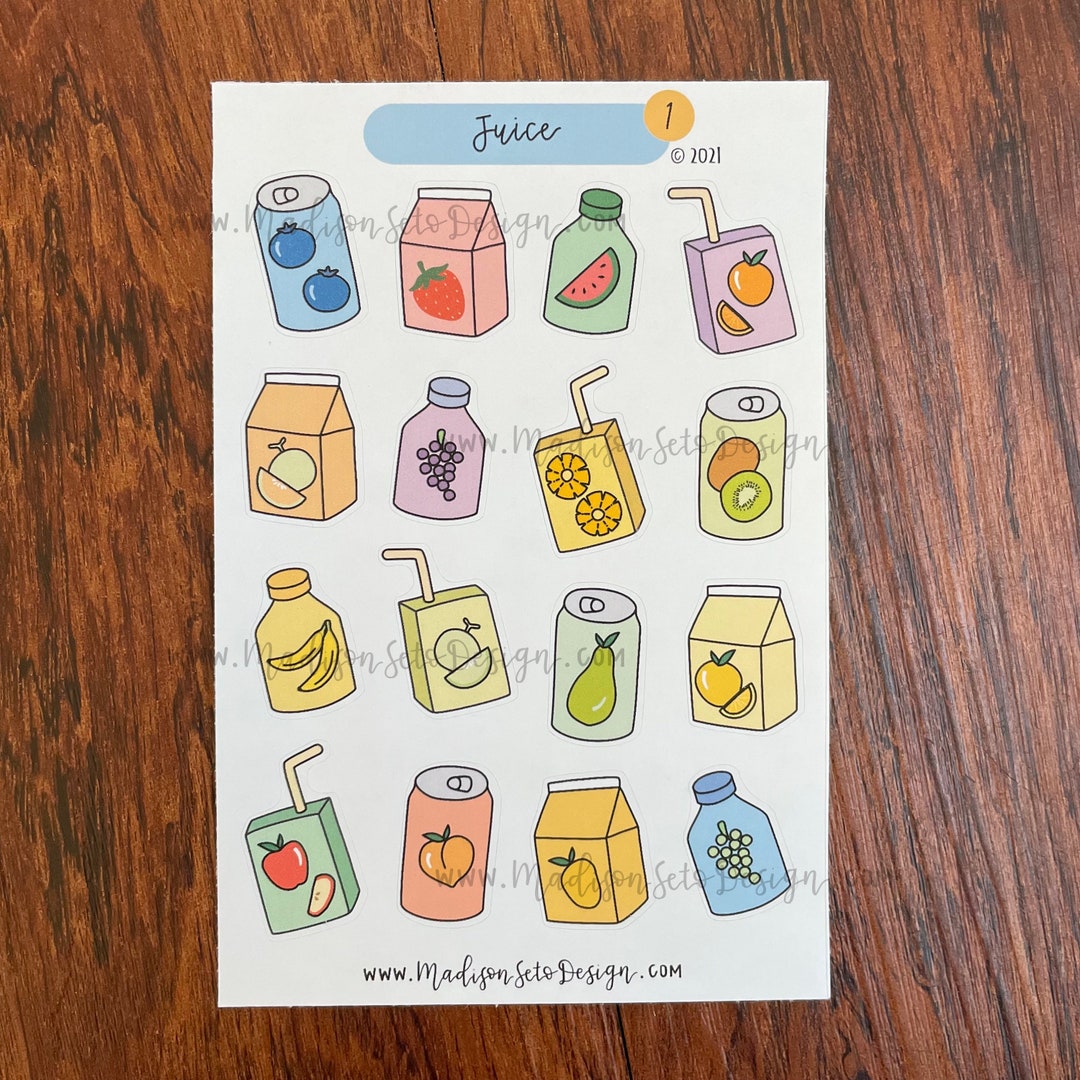 Juice Paper Sticker Sheet - Etsy
