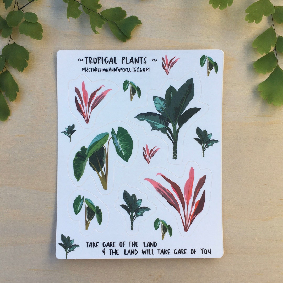 Tropical Plants Vinyl Sticker Sheet - Etsy