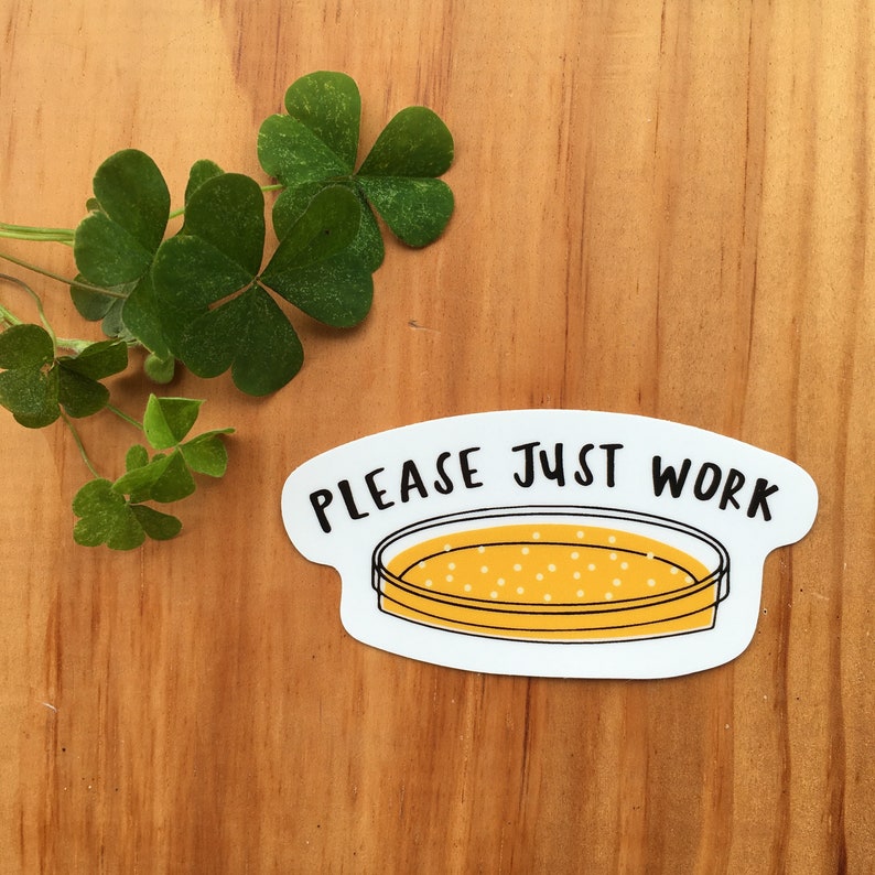 Please Just Work E. coli Vinyl Sticker | Etsy