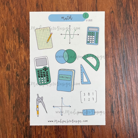 Math Paper Sticker Sheet | Etsy