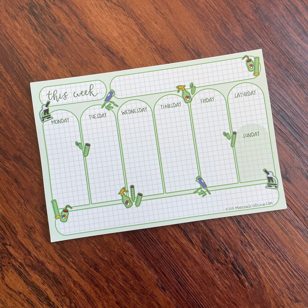 Science Lab - Weekly Planner Notepad - Etsy