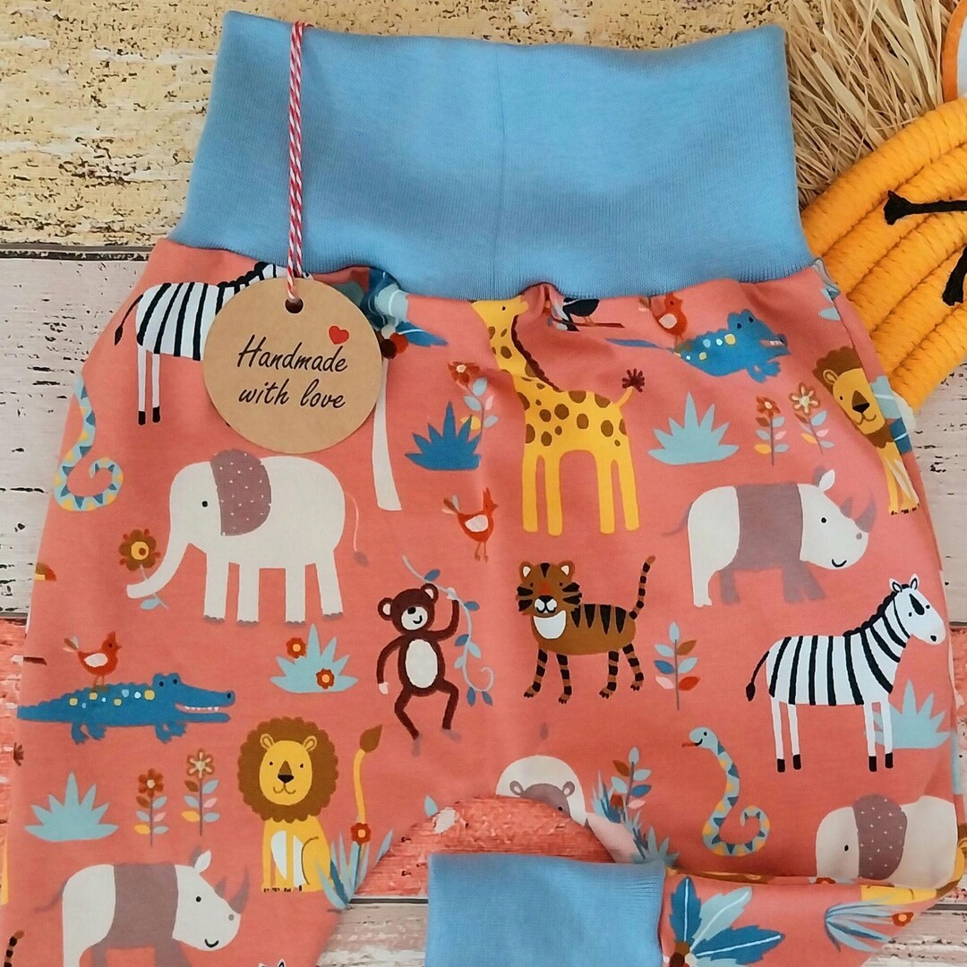Pumphose Safari Tiere 50-98 oder als Set mit Halstuch, Mitwachshose ...