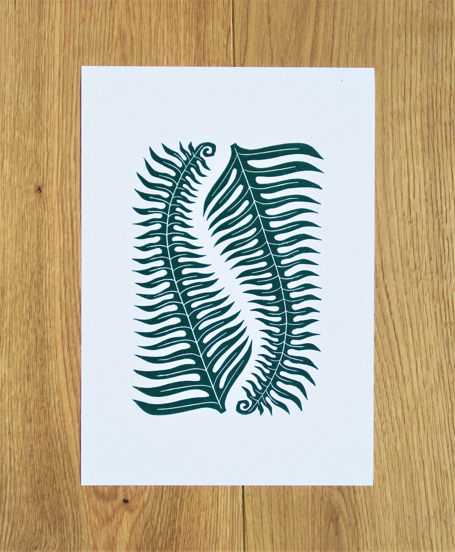 Fern Linocut Print Botanical Print Living Room Wall Art | Etsy