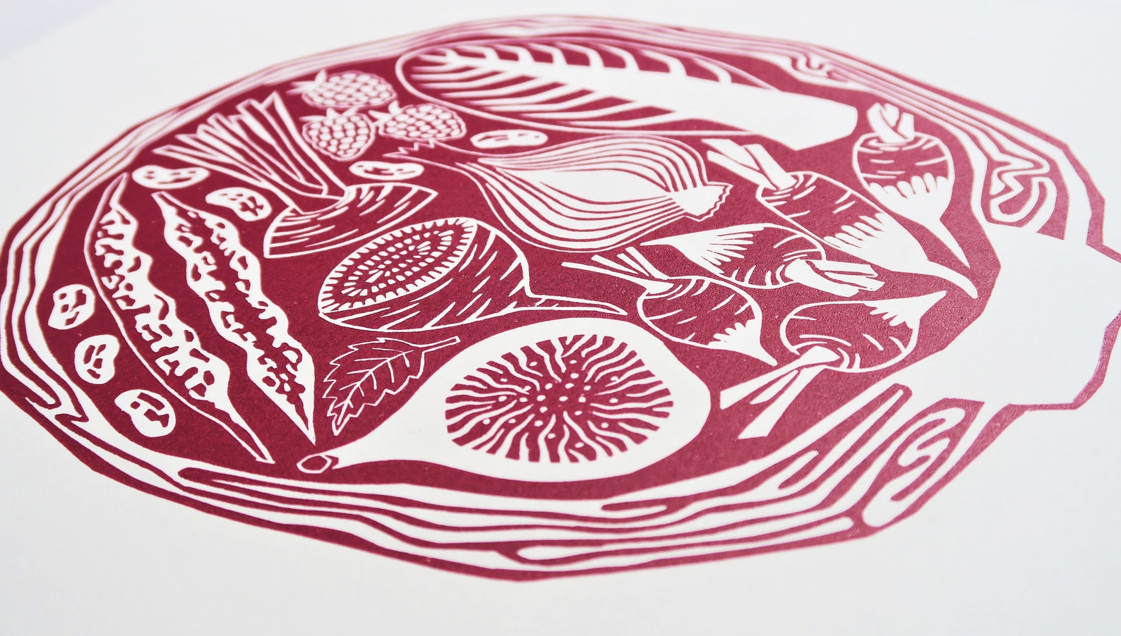 Eat Your Pinks Linocut Vegetable Print kitchen Art - Etsy UK