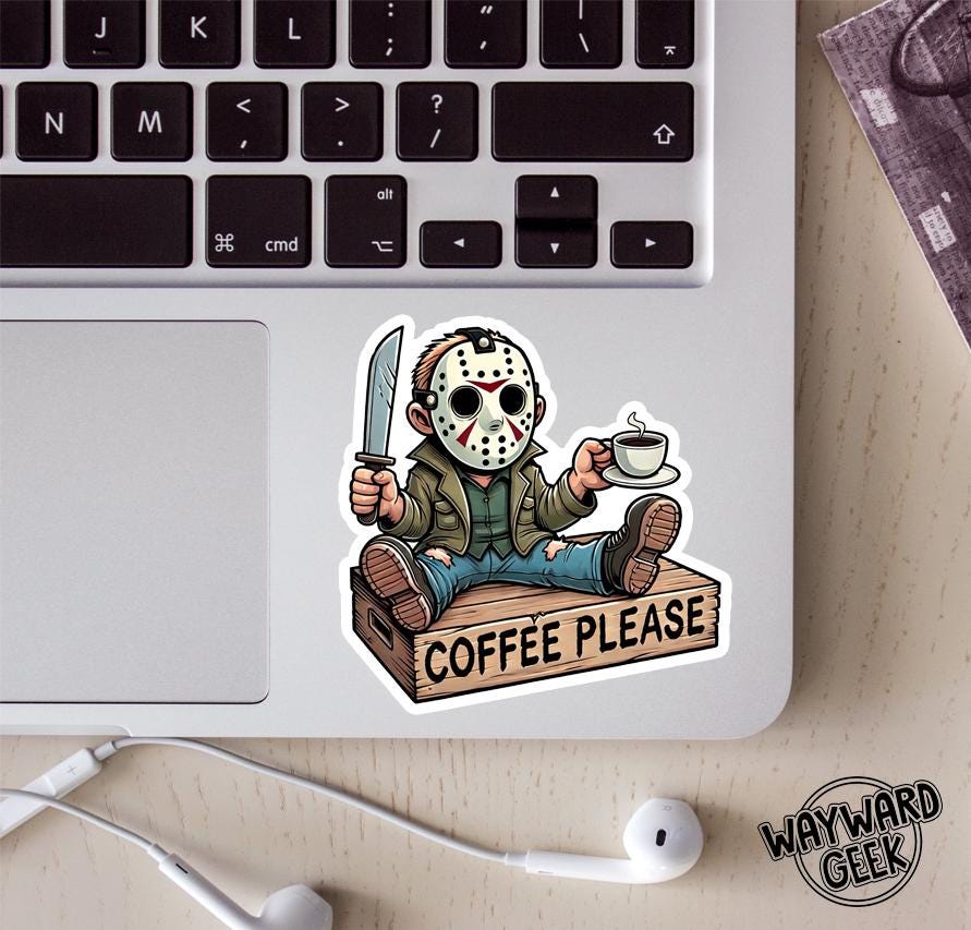 Jason Coffee Please Vinyl Sticker, Decal, Horror Sticker, Killer ...
