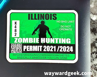 Zombie Hunting Permit Sticker - Etsy