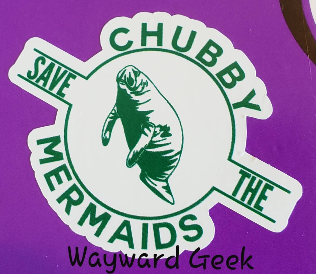 Save the Chubby Mermaid Vinyl Sticker - Etsy