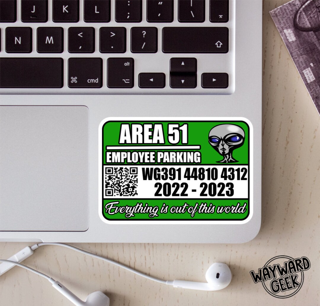 Area 51 Parking Pass Vinyl Sticker, Laptop Sticker, Decal, Humor, Fun ...