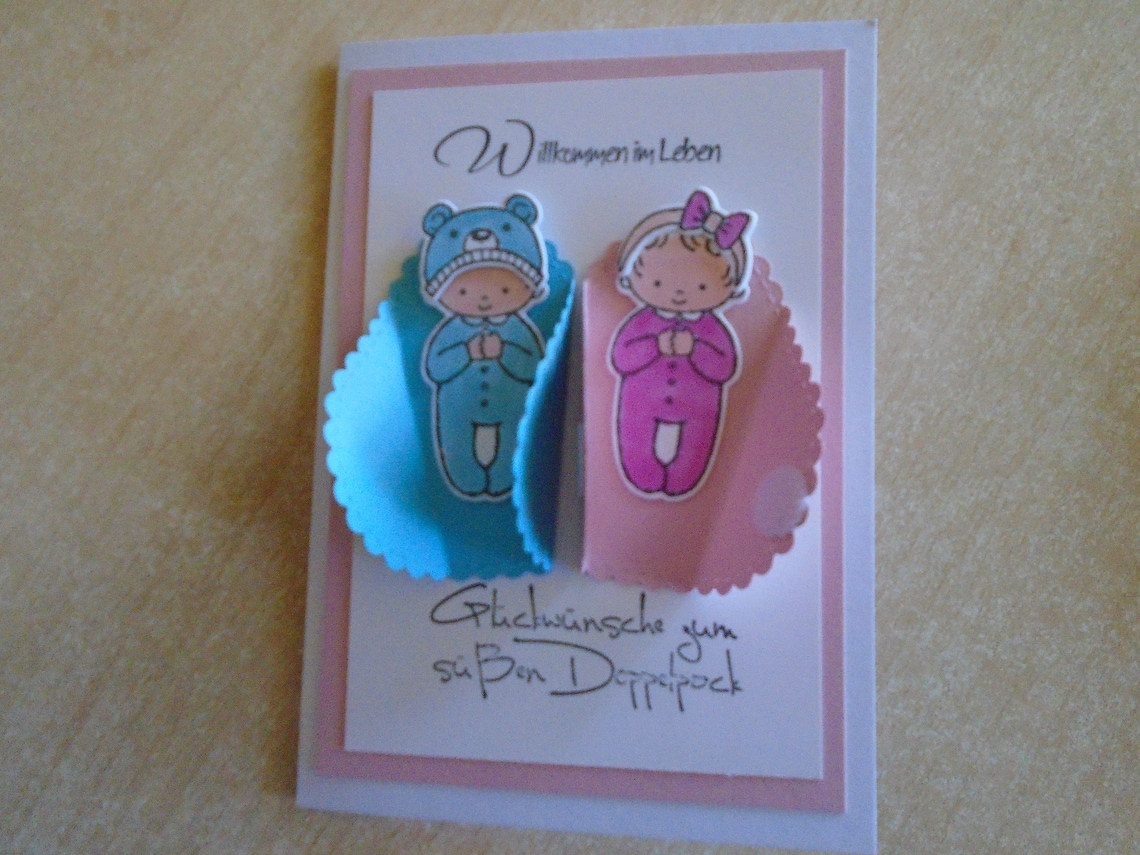 Glückwunschkarte zur Geburt Zwillinge Jungen und Mädchen | Etsy