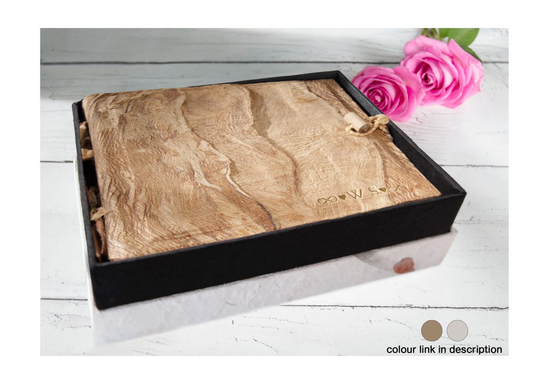 Bark Personalised Handmade Vegan Leather Photo Album Natural Bark, Gift ...