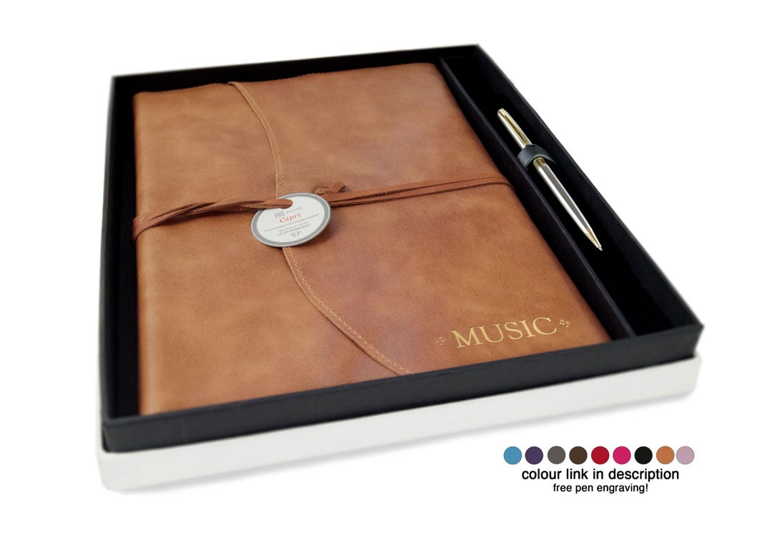 Capri A4 MUSIC Manuscript Gift Set Personalised Handmade Italian ...