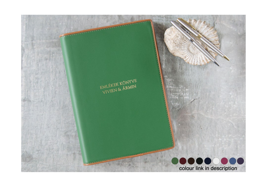 Cortona A4 Personalised Handmade Italian Leather Journal Forest Green ...