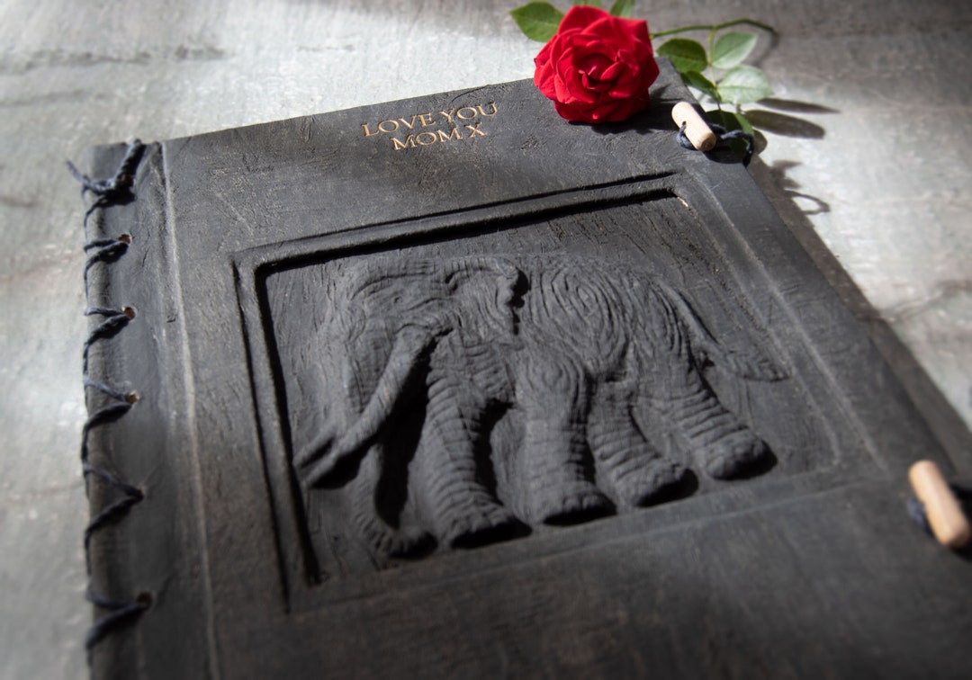 Elephant Handmade Journal Large A4 Ash Large Ash, Vegan Leather Journal ...