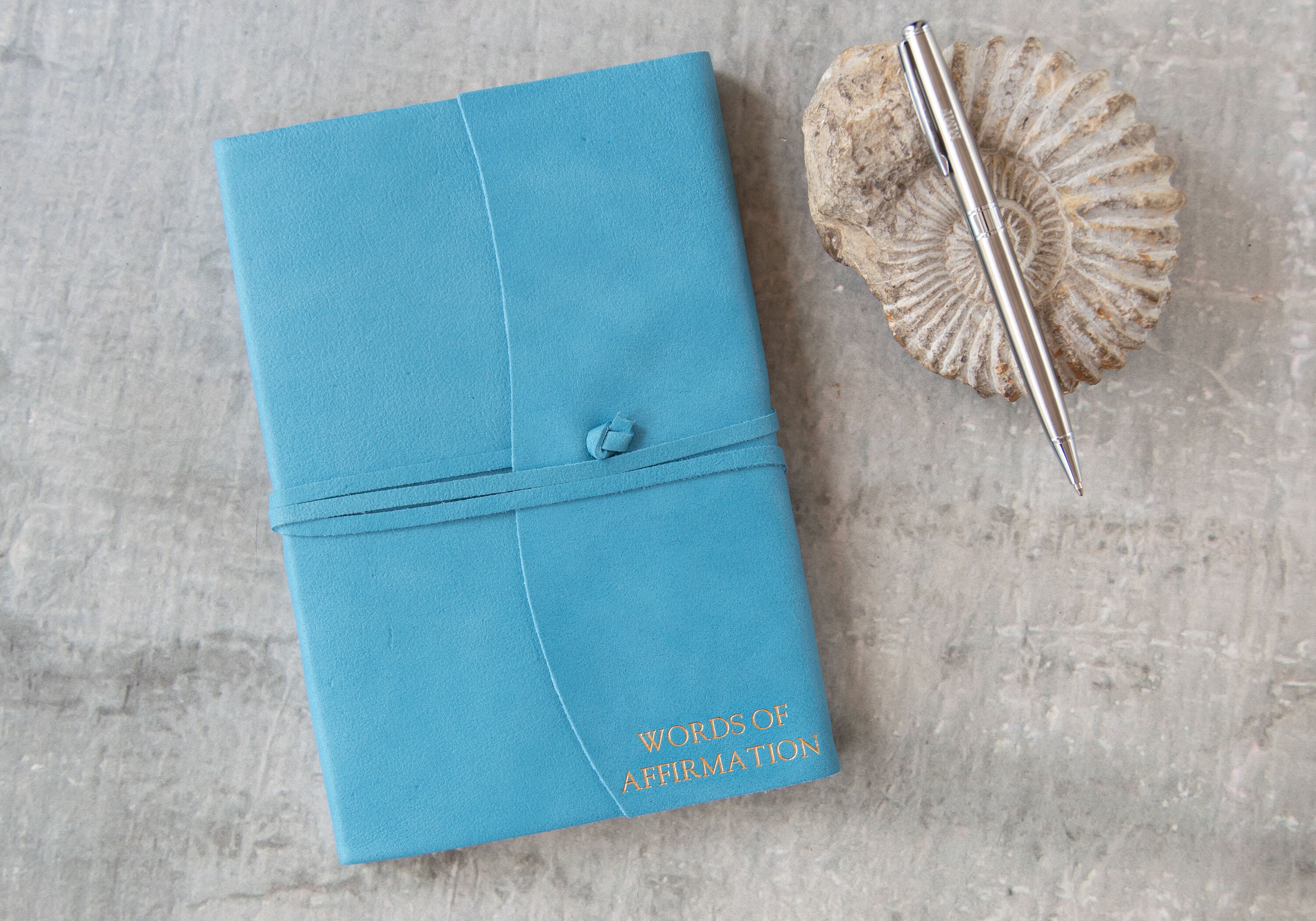 Capri A5 Personalised Handmade Italian Leather Journal Aeroblue ...
